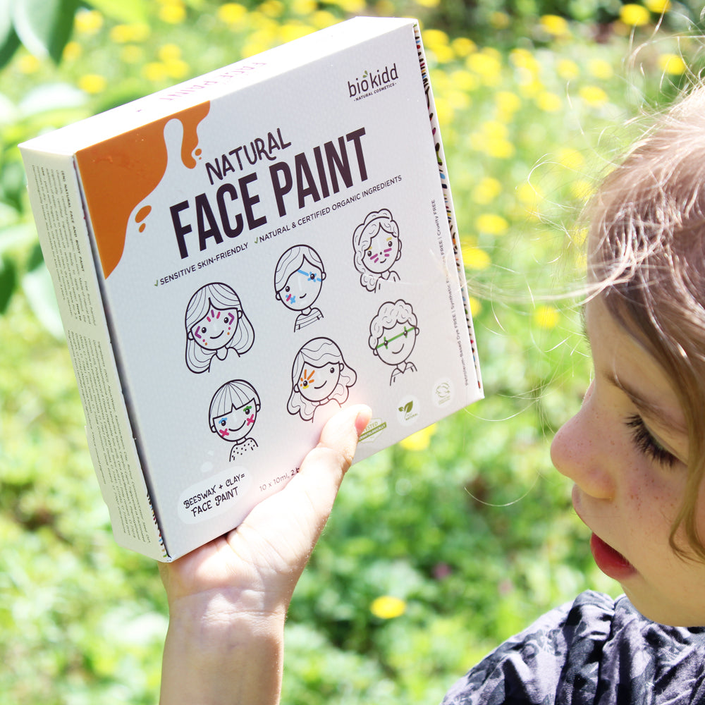 BioKidd Natural Face Paint, 10 Water Based Colours